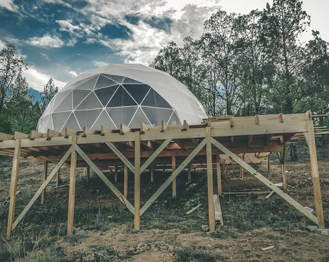 Mum trades modern Manchester home for Australian dome house